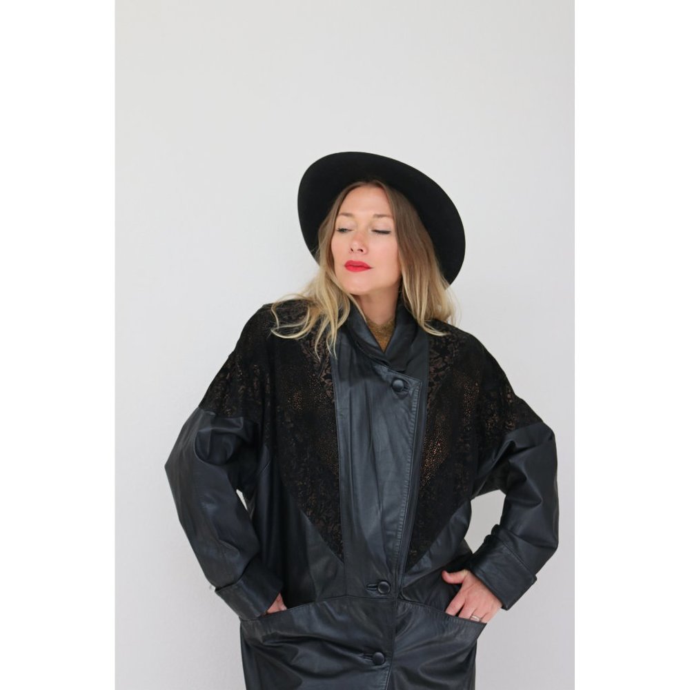 1980's Avanti Autumn Leaves Leather Jacket // Women's… - Gem
